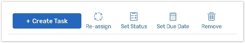 Tasks Management toolbar