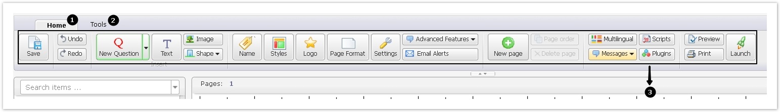 Ribbon Toolbar